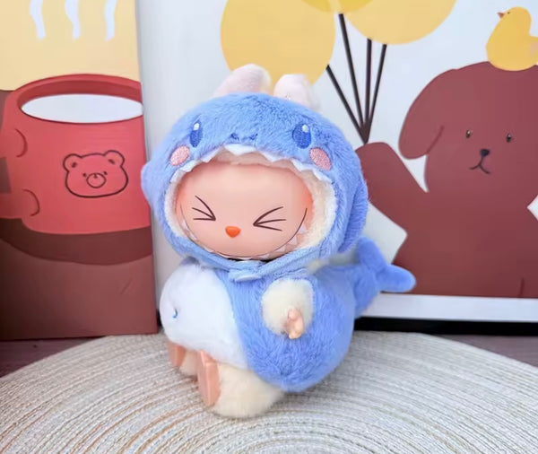 Blue shark costume - Labubu Clothes For Exciting Macaron, Have a seat ...
